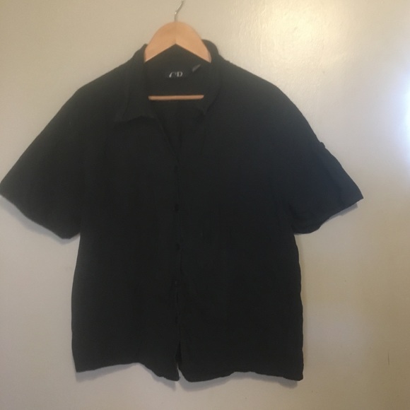 Tops | C B Casual Black Button Up Shirt | Poshmark